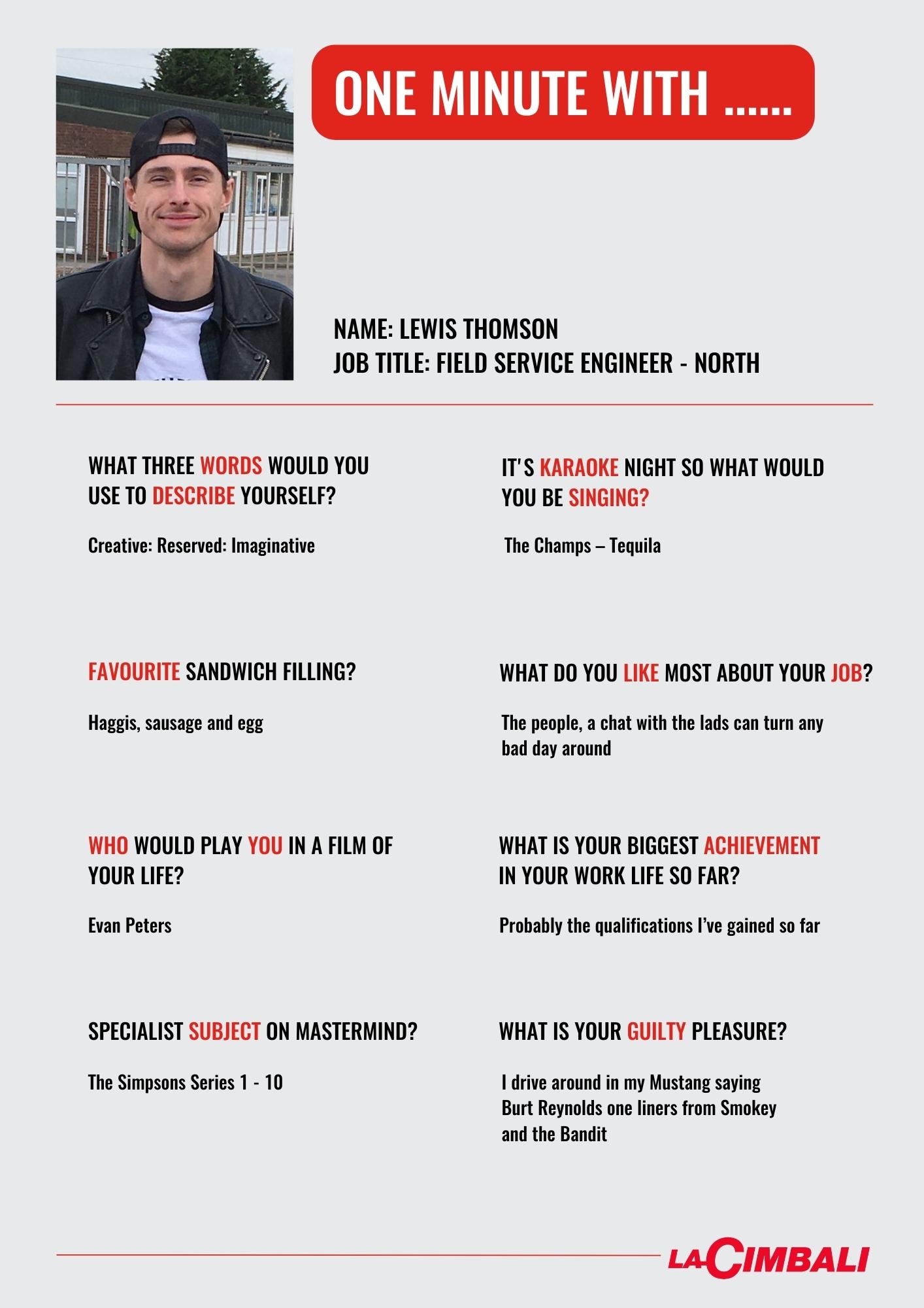 One Minute With: Lewis Thomson - Blog Cimbali UK